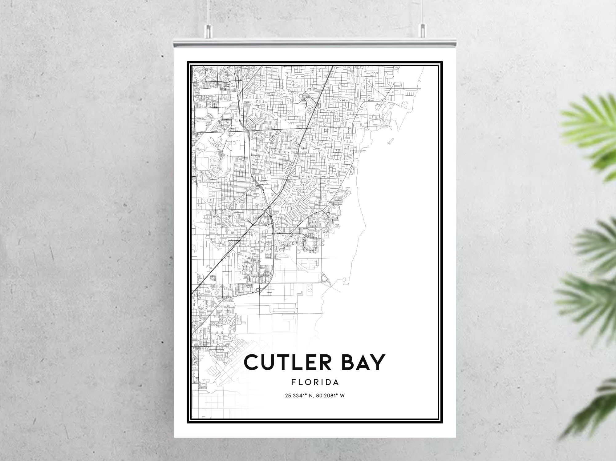 Cutler Bay Map Print Cutler Bay Map Poster Wall Art Fl City | Etsy