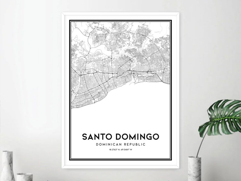 Santo Domingo Map Print Santo Domingo Map Poster Wall Art | Etsy