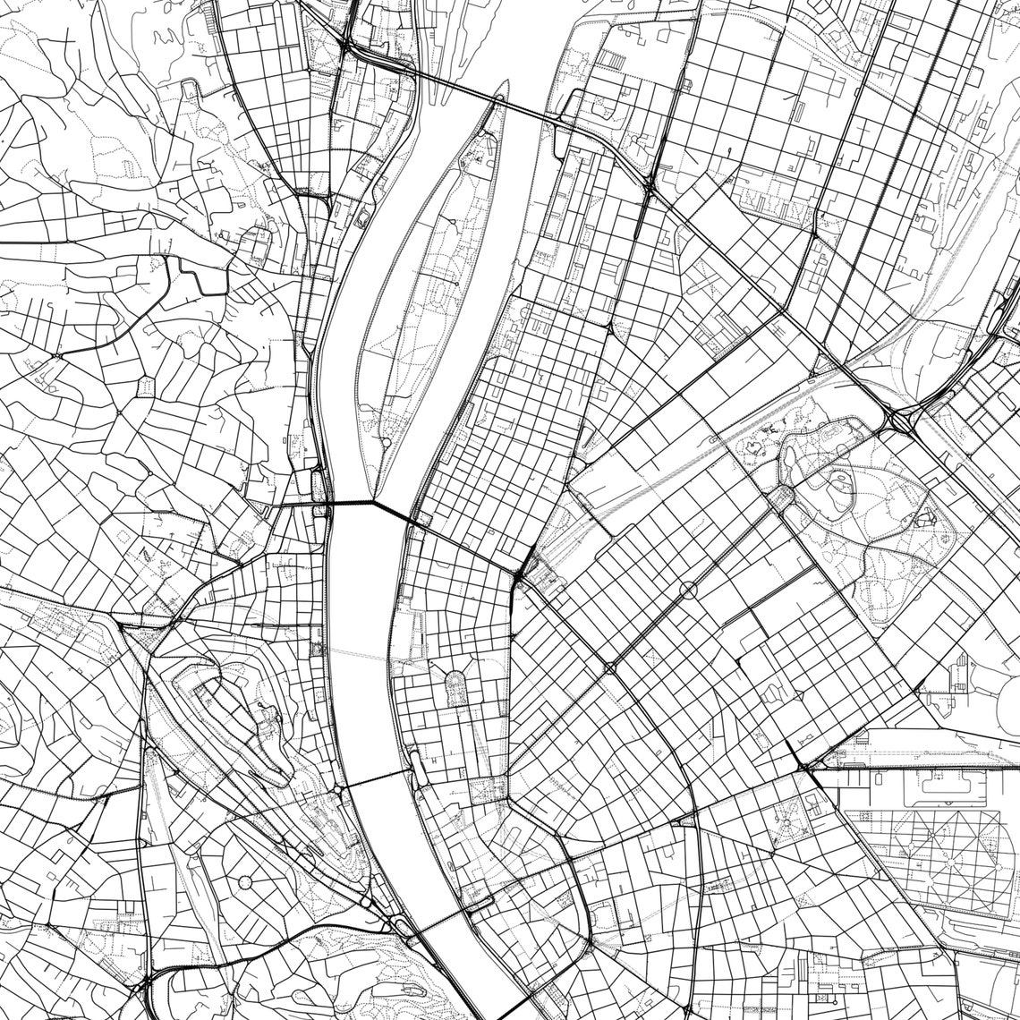 Budapest Map Print Budapest Map Poster Wall Art Budapest | Etsy