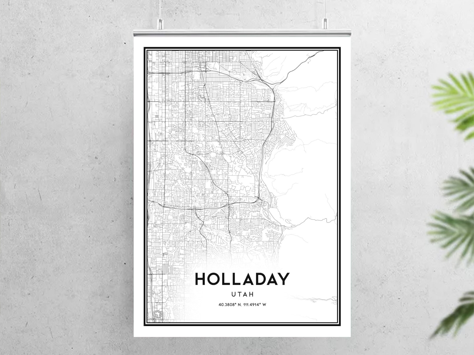Holladay Map Print, Holladay Map Poster Wall Art, Ut City Map, Utah ...