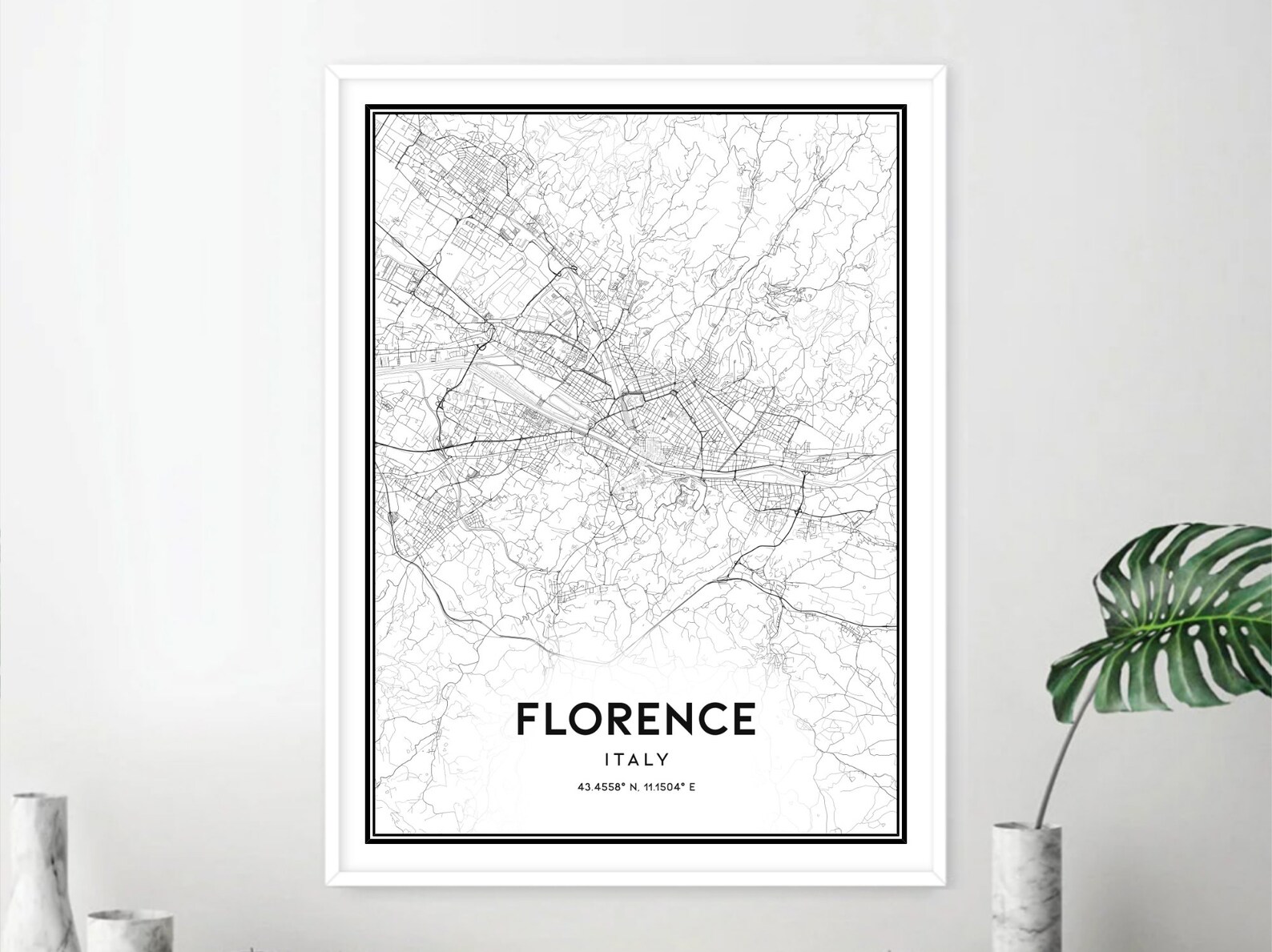 Florence Map Print Florence Map Poster Wall Art Florence - Etsy