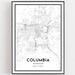 Columbia Map Print, Columbia Map Poster Wall Art, Mo City Map, Missouri ...