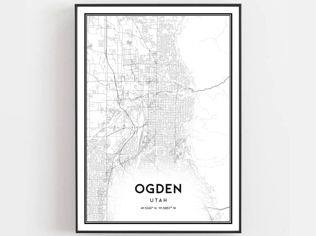 Ogden Map Print, Ogden Map Poster Wall Art, Ut City Map, Utah Print ...