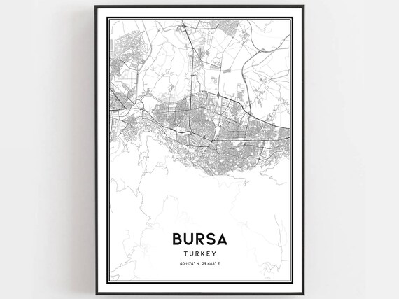Bursa Map Print Bursa Map Poster Wall Art Bursa City Map | Etsy