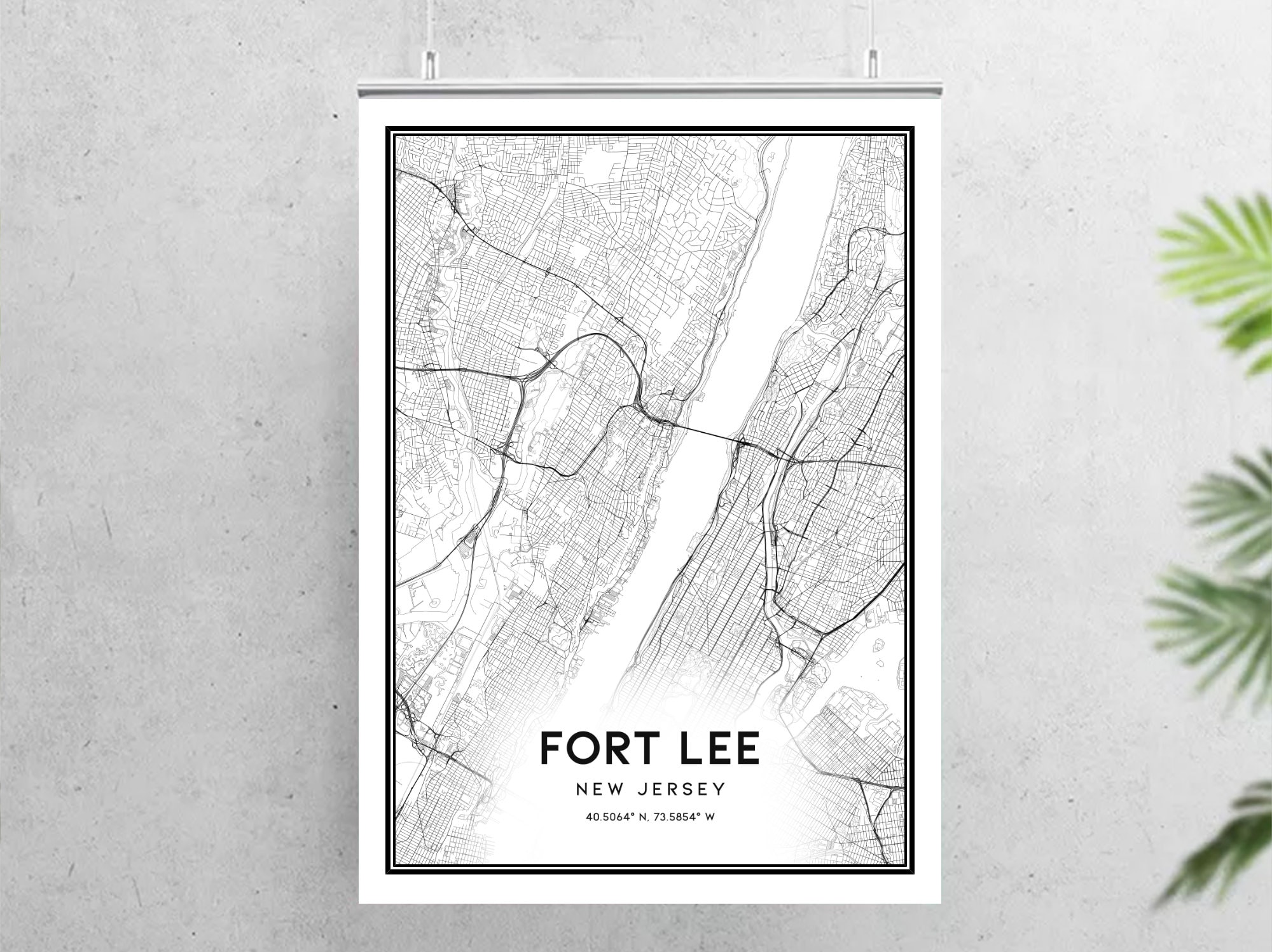 Fort Lee Map Print Fort Lee Map Poster Wall Art Nj City Map | Etsy