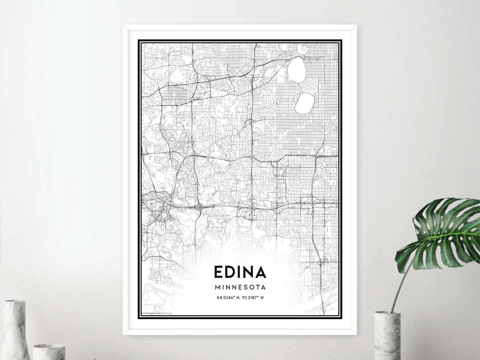 Edina Map Print Edina Map Poster Wall Art Mn City Map - Etsy