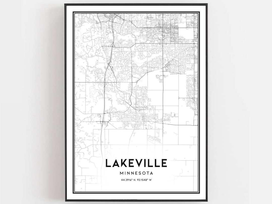 Lakeville Map Print, Lakeville Map Poster Wall Art, Mn City Map ...