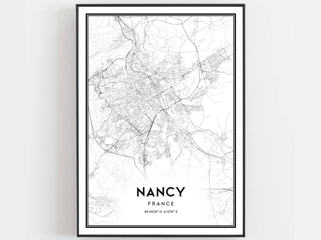 Nancy Map Print, Nancy Map Poster Wall Art, Nancy City Map, Nancy Print ...