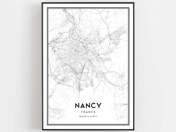 Nancy Map Print Nancy Map Poster Wall Art Nancy City Map - Etsy México