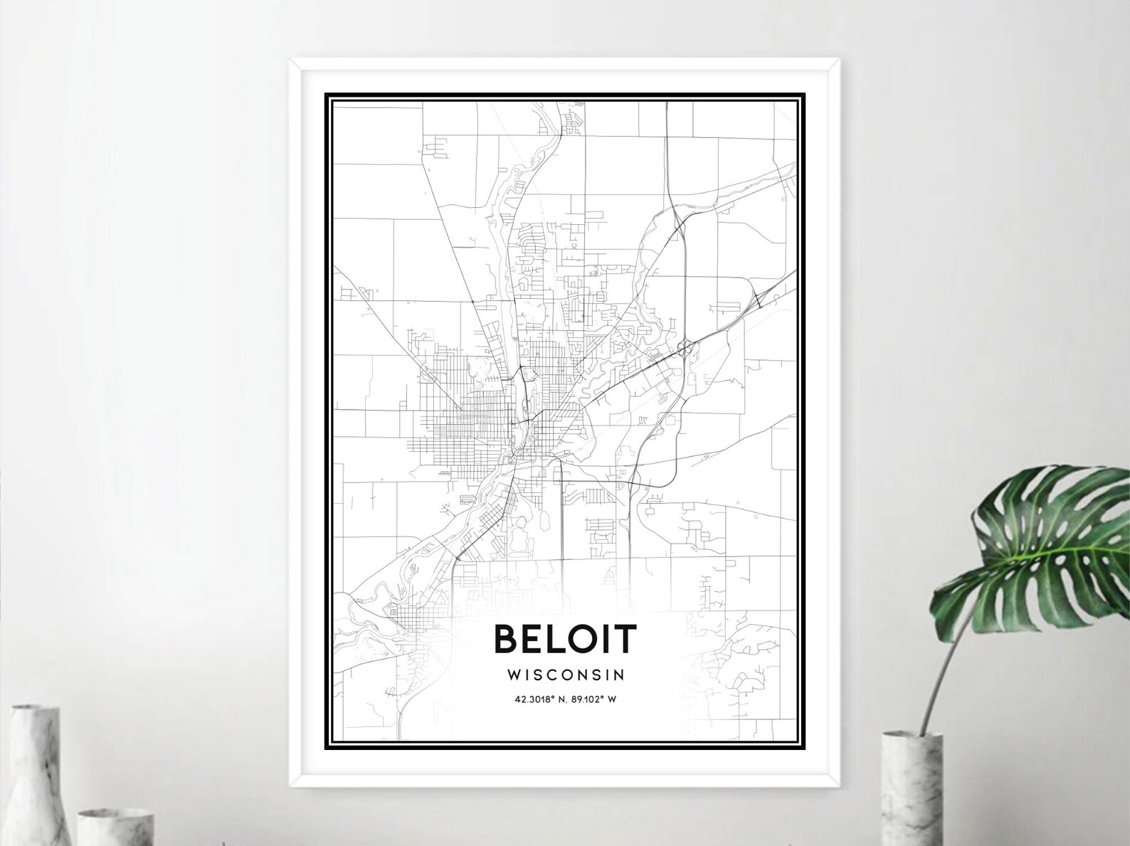 Beloit Map Print Beloit Map Poster Wall Art Wi City Map | Etsy