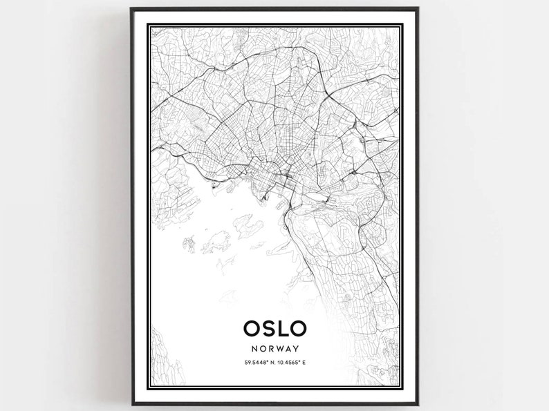 Oslo Map Print Oslo Map Poster Wall Art Oslo City Map Oslo | Etsy
