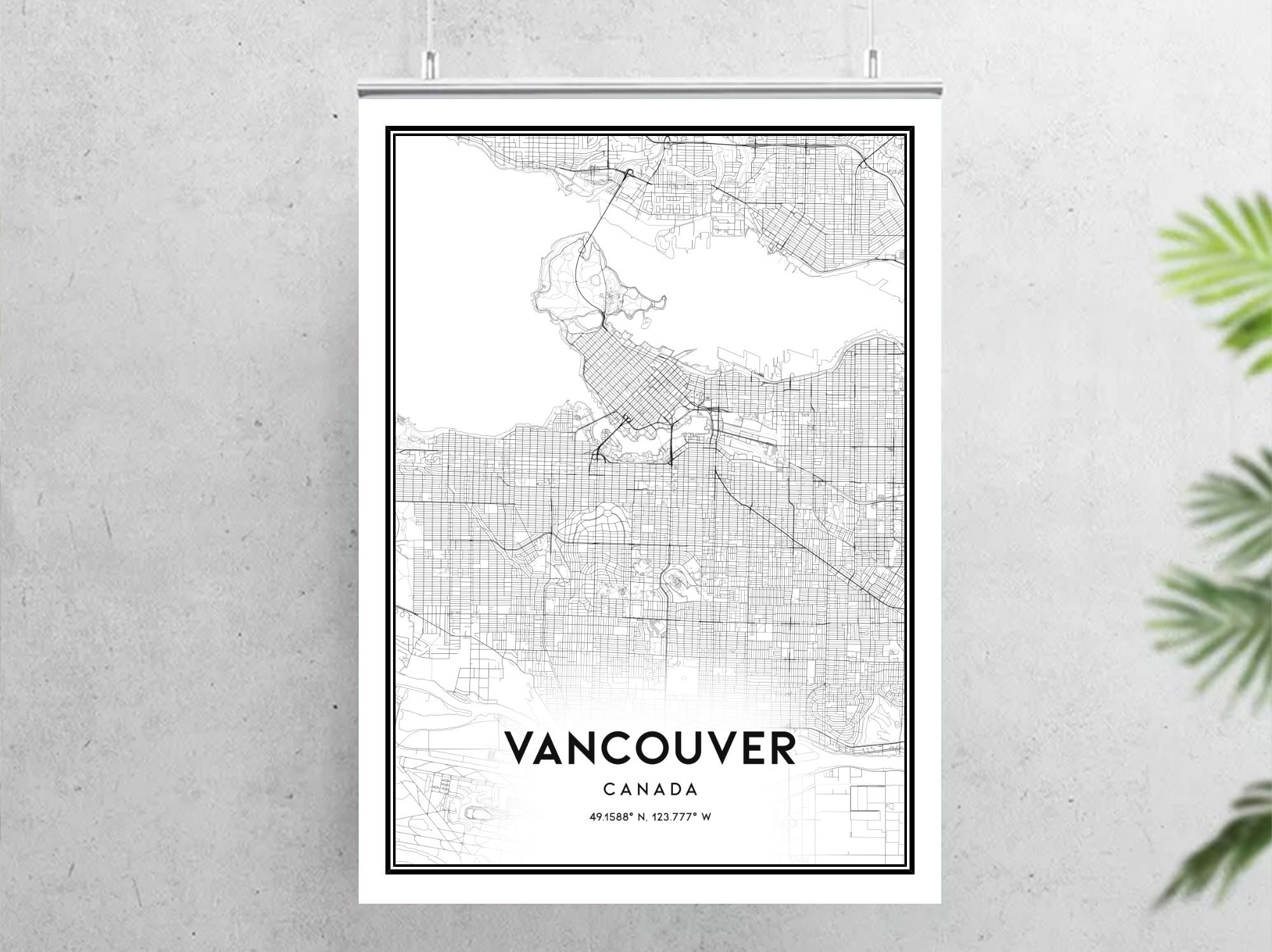 Vancouver Map Print Vancouver Map Poster Wall Art Vancouver - Etsy