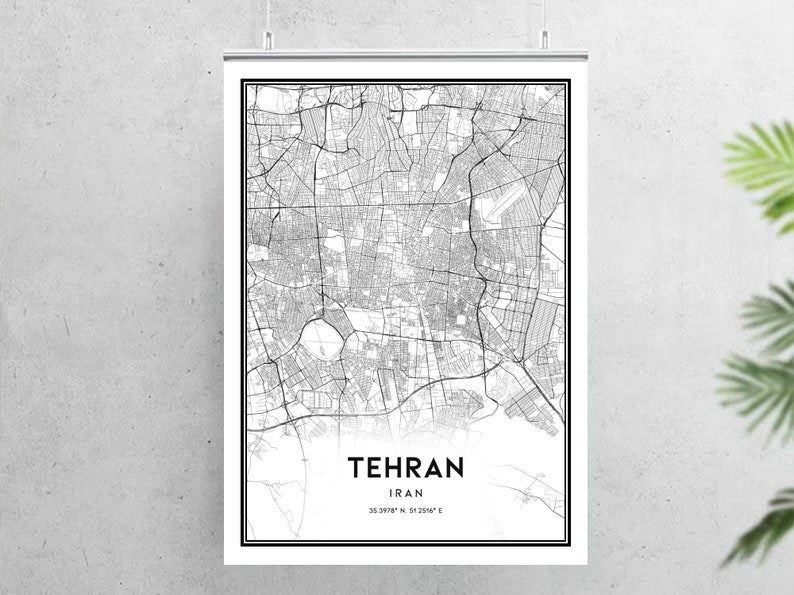 Tehran Map Print Tehran Map Poster Wall Art Tehran City Map | Etsy