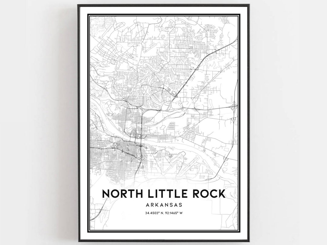 North Little Rock Map Print, North Little Rock Map Poster Wall Art, Ar ...