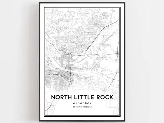 North Little Rock Map Print North Little Rock Map Poster Wall | Etsy