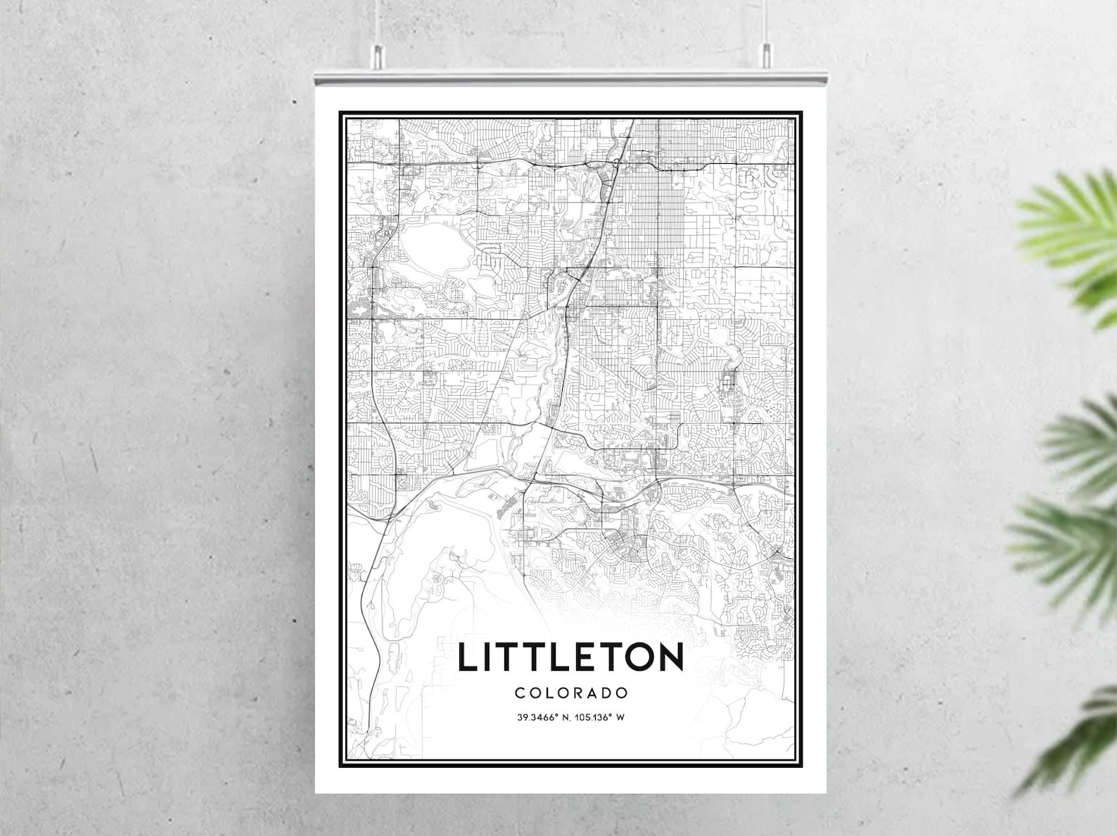 Littleton Map Print Littleton Map Poster Wall Art Co City | Etsy
