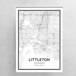 Littleton Map Print, Littleton Map Poster Wall Art, Co City Map ...