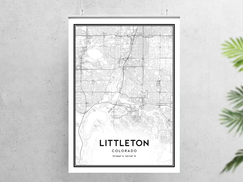 Littleton Map Print Littleton Map Poster Wall Art Co City | Etsy