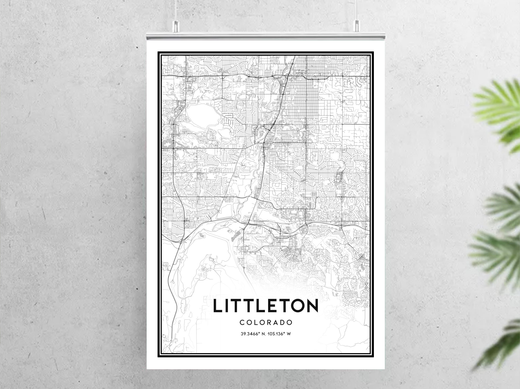 Home Decor Home & Living Map of Colorado Poster Gifts Littleton ...