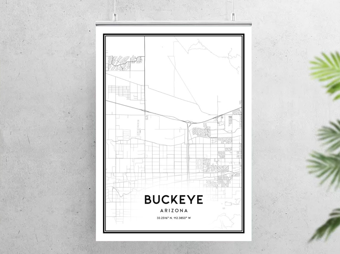 Buckeye Map Print Buckeye Map Poster Wall Art Az City Map - Etsy