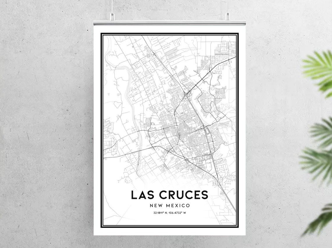 Las Cruces Map Print Las Cruces Map Poster Wall Art Nm City - Etsy