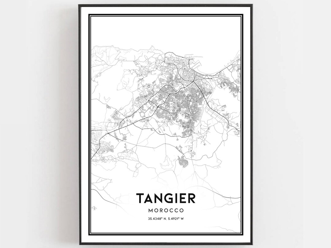 Tangier Map Print, Tangier Map Poster Wall Art, Tangier City Map ...
