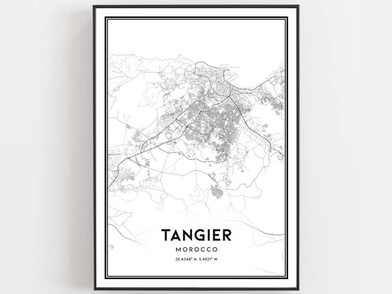 Tangier Map Print Tangier Map Poster Wall Art Tangier City | Etsy