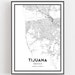 Tijuana Map Print, Tijuana Map Poster Wall Art, Tijuana City Map ...