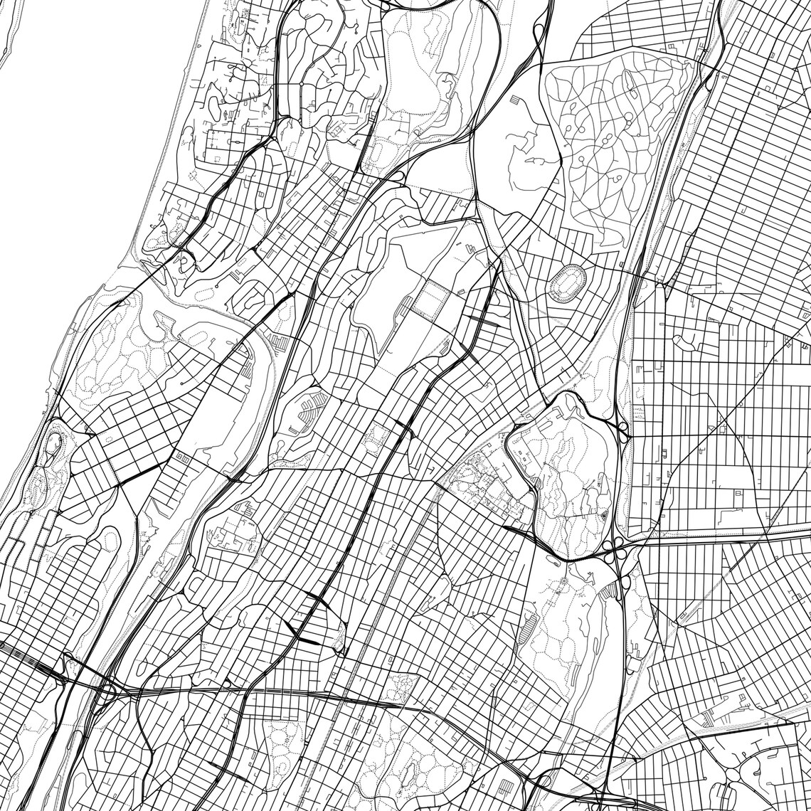 Bronx Map Print, Bronx Map Poster Wall Art, Ny City Map, New York Print ...