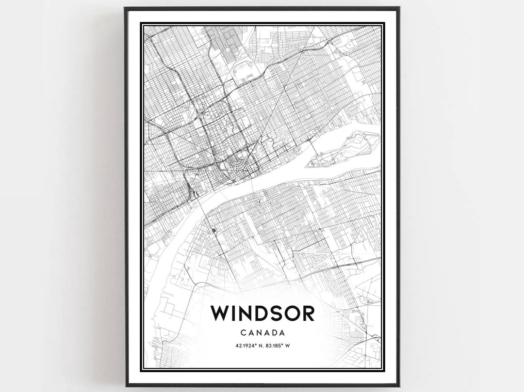 Windsor Map Print, Windsor Map Poster Wall Art, Windsor City Map ...