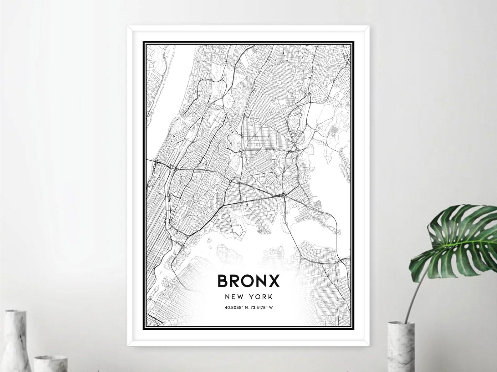 Bronx Map Print Bronx Map Poster Wall Art Ny City Map New - Etsy