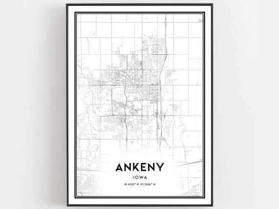 Ankeny Map Print Ankeny Map Poster Wall Art Ia City Map - Etsy