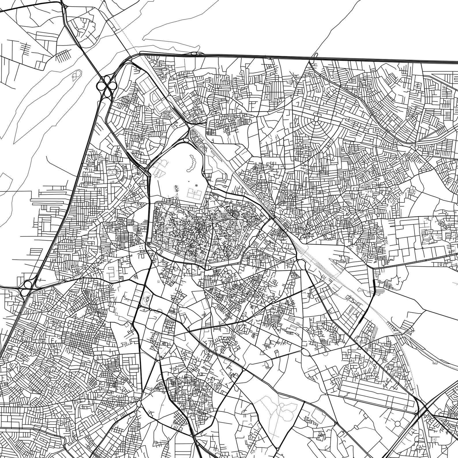 Lahore Map Print, Lahore Map Poster Wall Art, Lahore City Map, Lahore ...