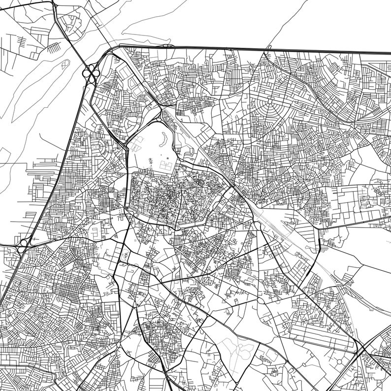 Lahore Map Print, Lahore Map Poster Wall Art, Lahore City Map, Lahore ...