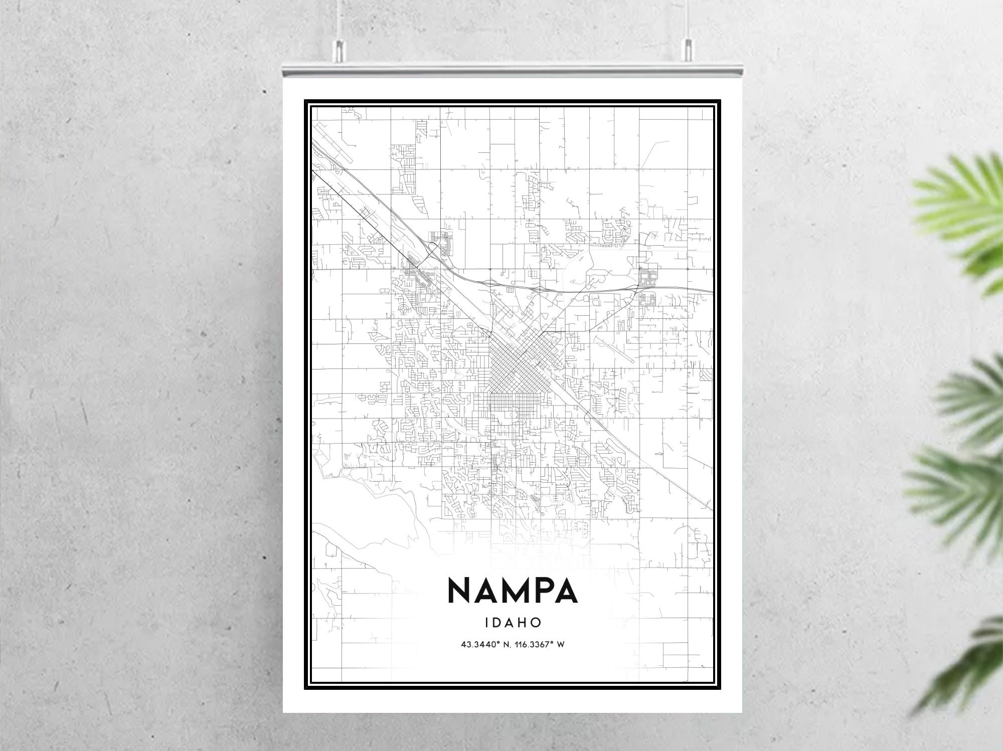 Nampa Map Print Nampa Map Poster Wall Art Id City Map Idaho | Etsy