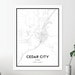 Cedar City Map Print, Cedar City Map Poster Wall Art, Ut City Map, Utah ...