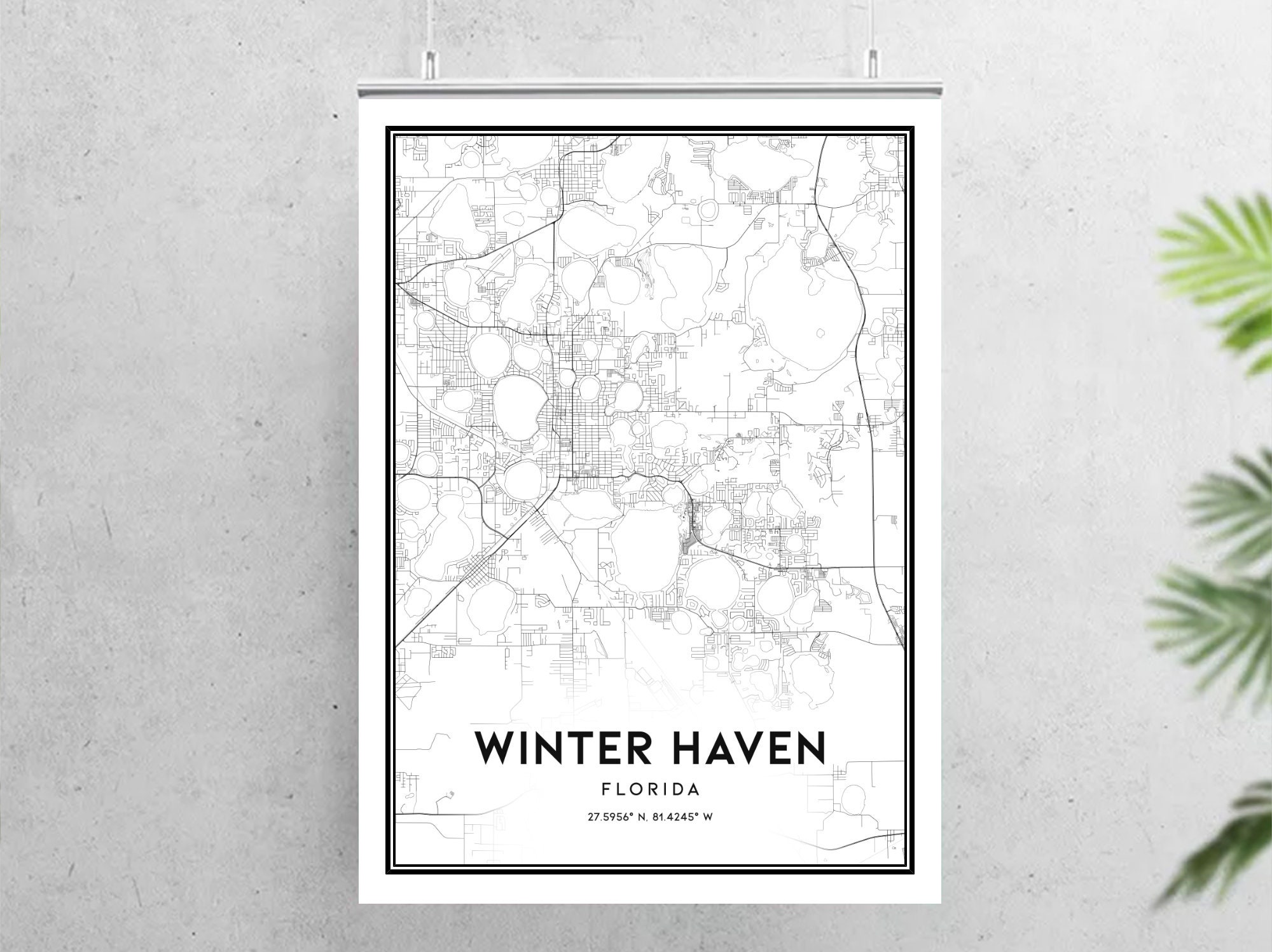 Winter Haven Map Print, Winter Haven Map Poster Wall Art, Fl City Map ...