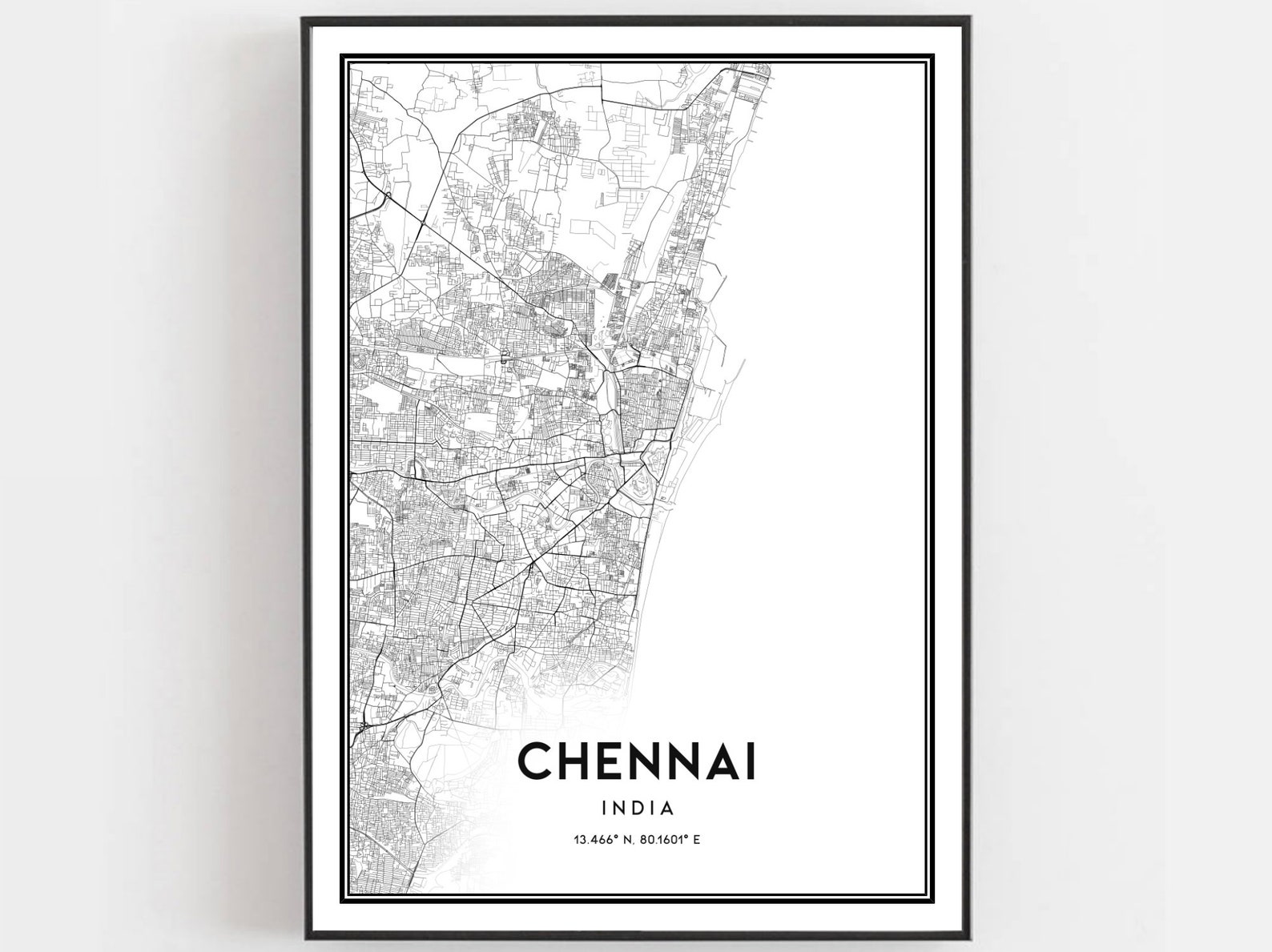 Chennai Map Print Chennai Map Poster Wall Art Chennai City | Etsy