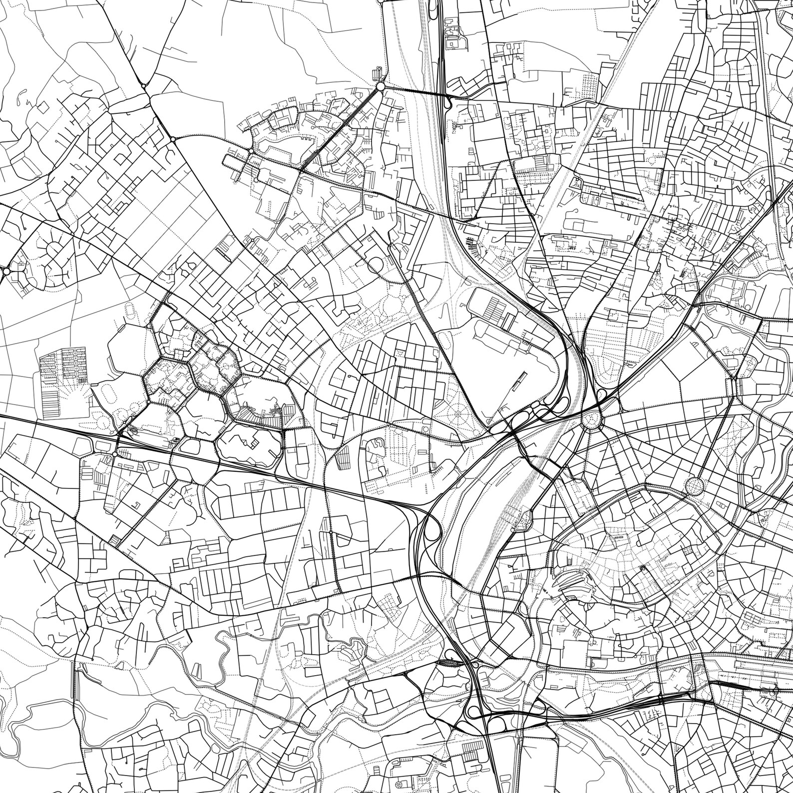 Strasbourg Map Print, Strasbourg Map Poster Wall Art, Strasbourg City ...