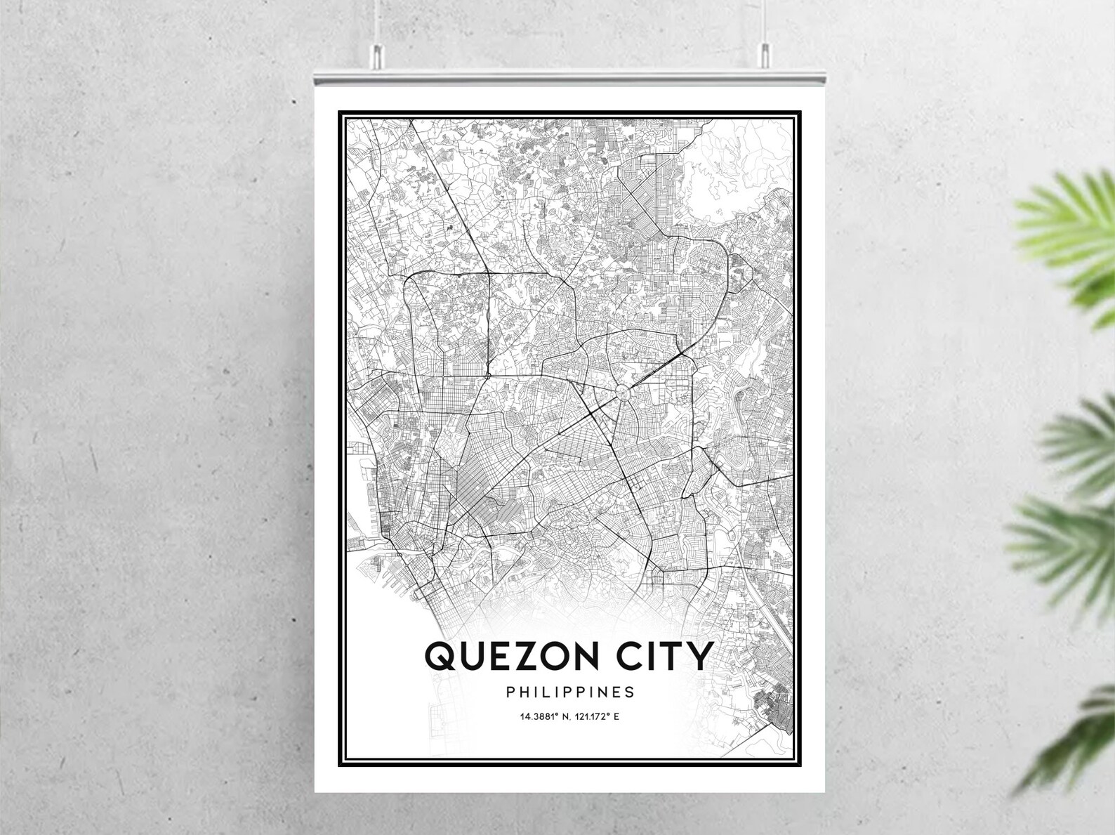 Quezon City Map Print, Quezon City Map Poster Wall Art, Quezon City ...