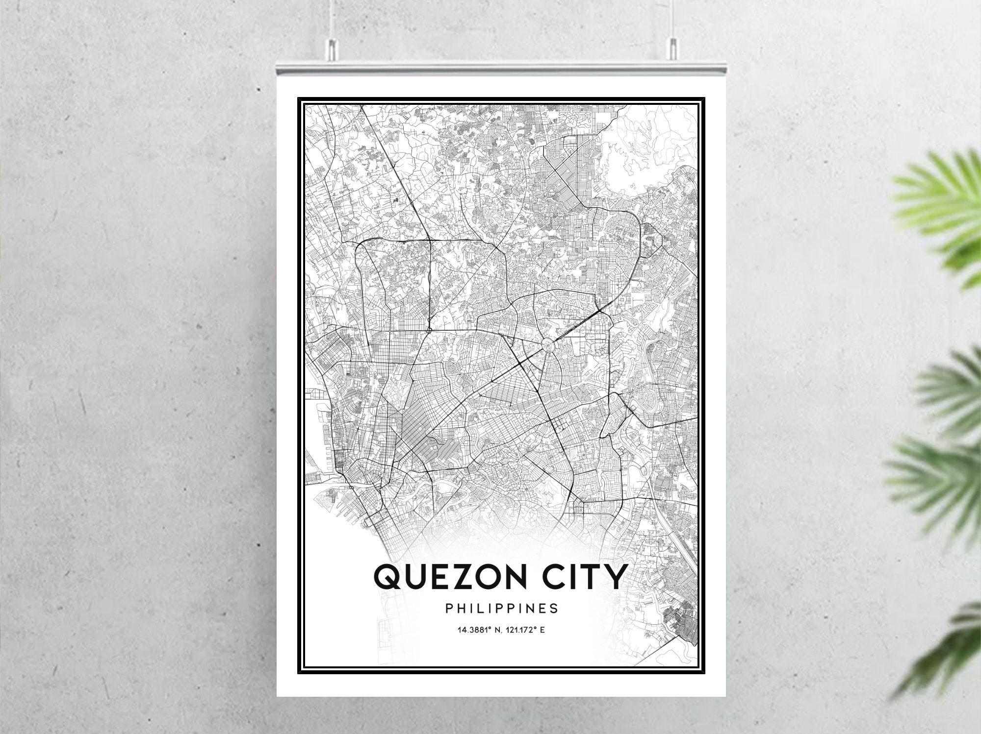 Quezon City Map Print Quezon City Map Poster Wall Art Quezon | Etsy