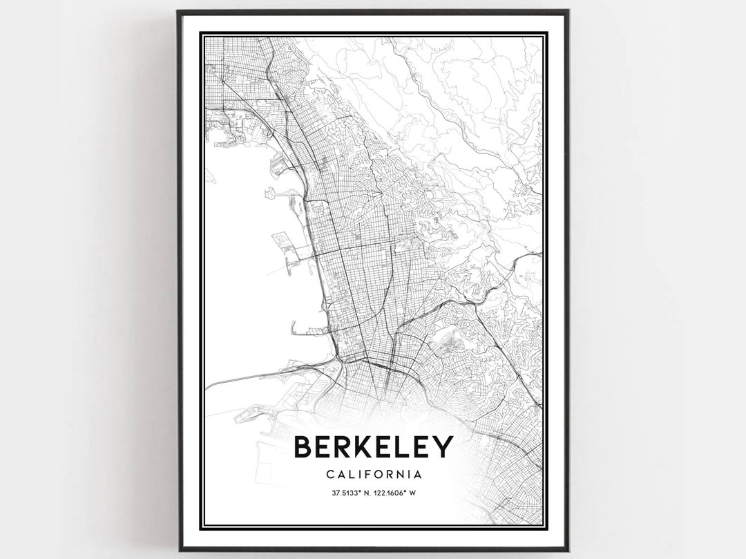 Berkeley Map Print, Berkeley Map Poster Wall Art, Ca City Map ...