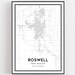Roswell Map Print, Roswell Map Poster Wall Art, Nm City Map, New Mexico ...