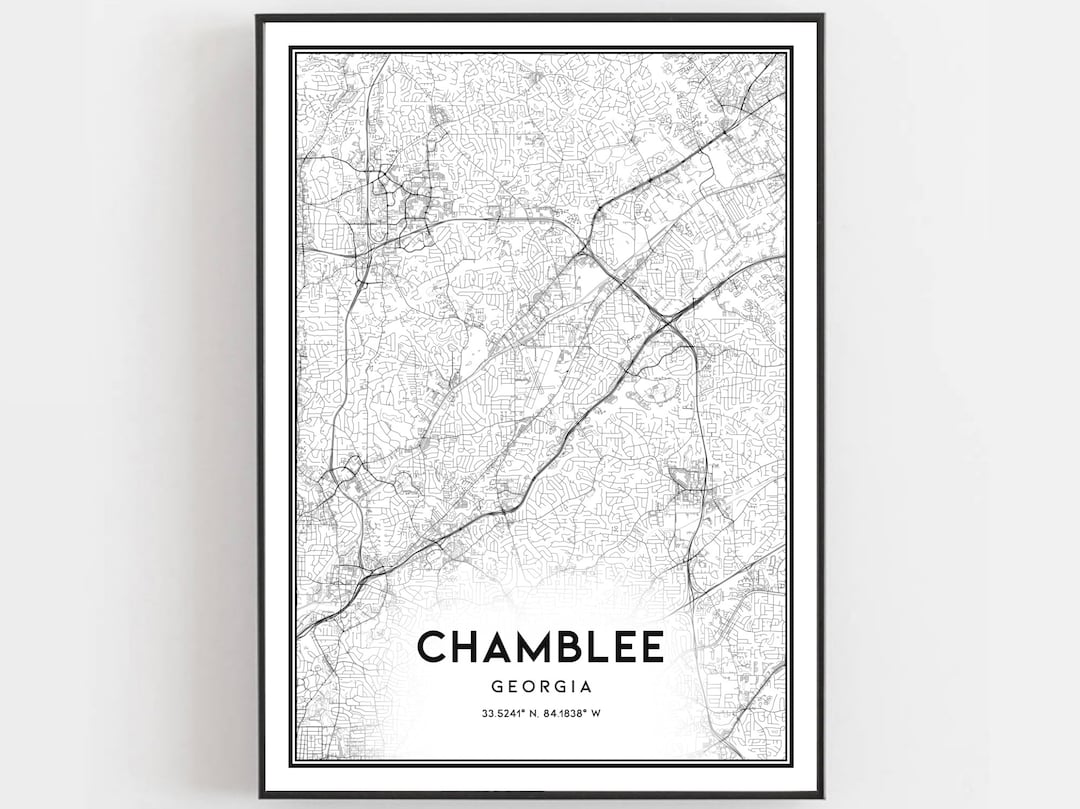 Chamblee Map Print, Chamblee Map Poster Wall Art, Ga City Map, Georgia ...