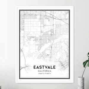 Eastvale Map Print Eastvale Map Poster Wall Art Ca City Map | Etsy