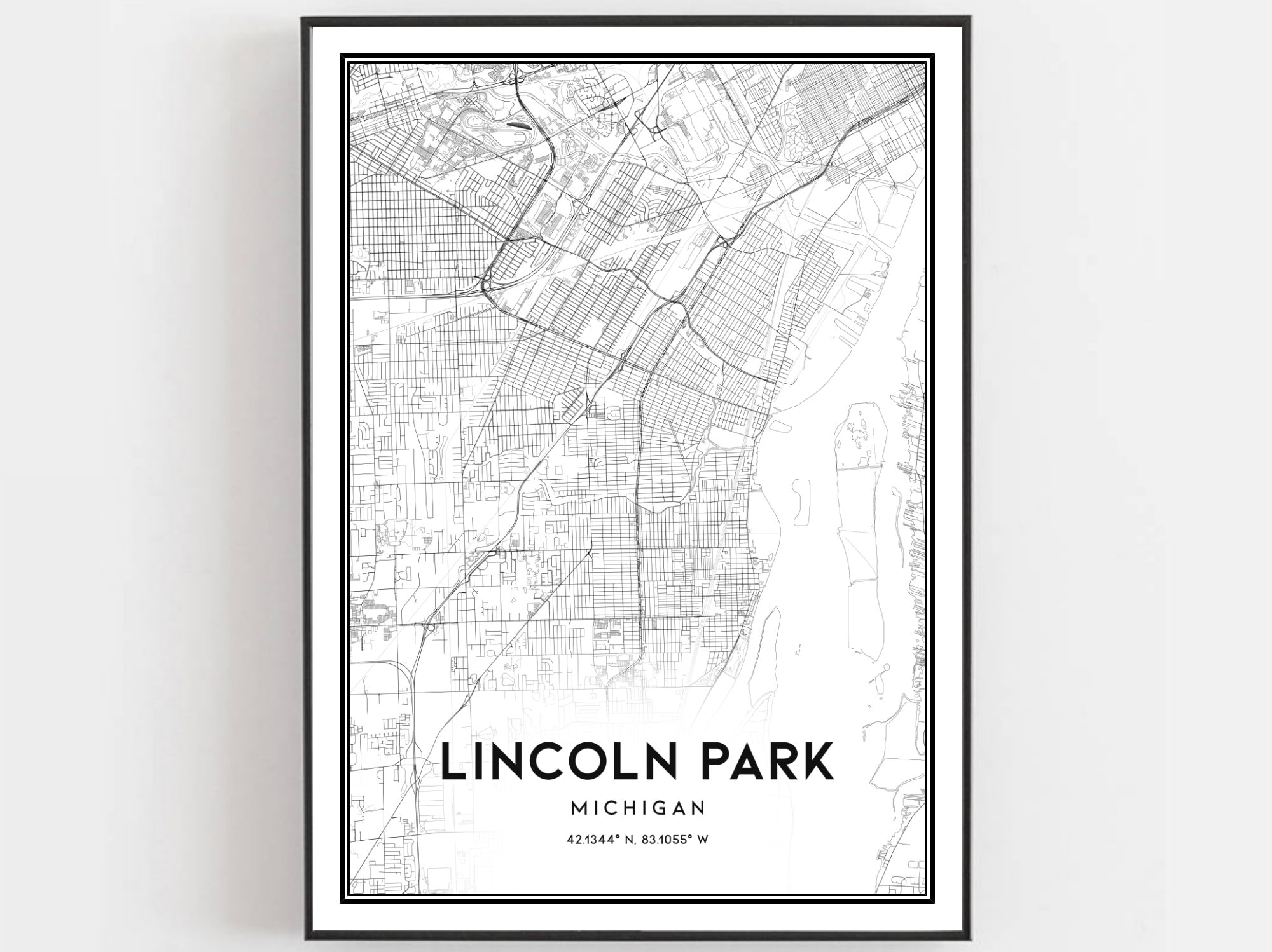 Lincoln Park Map Print Lincoln Park Map Poster Wall Art Mi - Etsy