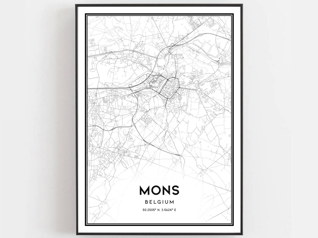 Mons Map Print, Mons Map Poster Wall Art, Mons City Map, Mons Print ...