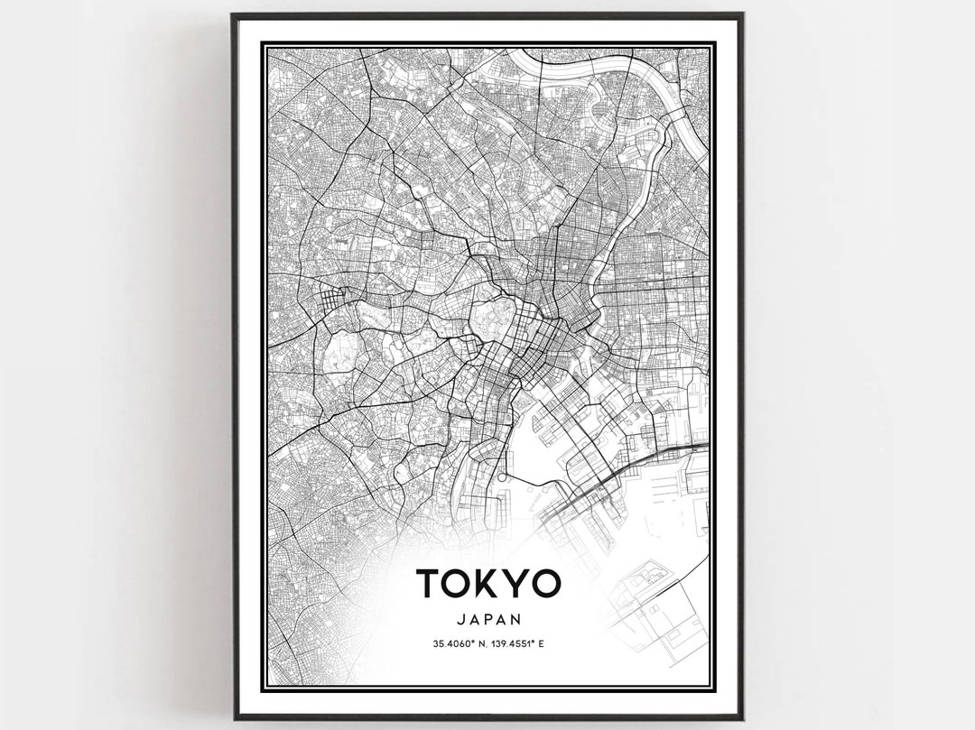 Tokyo Map Print, Tokyo Map Poster Wall Art, Tokyo City Map, Tokyo Print ...