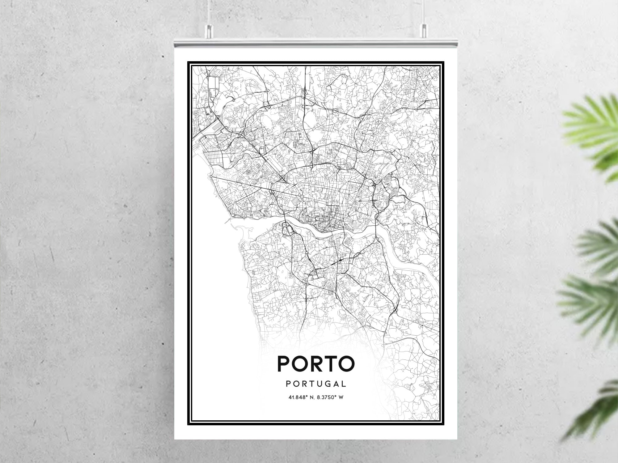Porto Map Print, Porto Map Poster Wall Art, Porto City Map, Porto Print ...