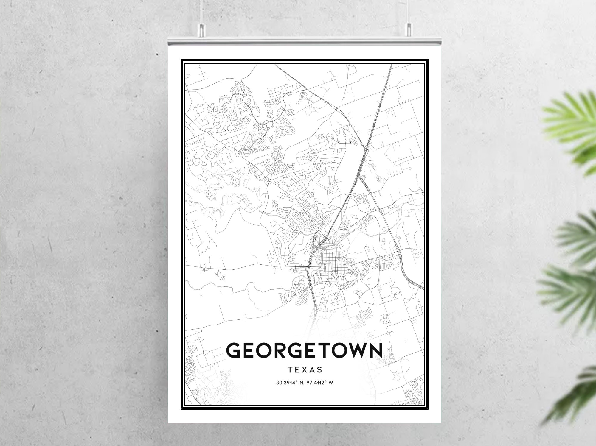 Georgetown Map Print Georgetown Map Poster Wall Art Tx City | Etsy